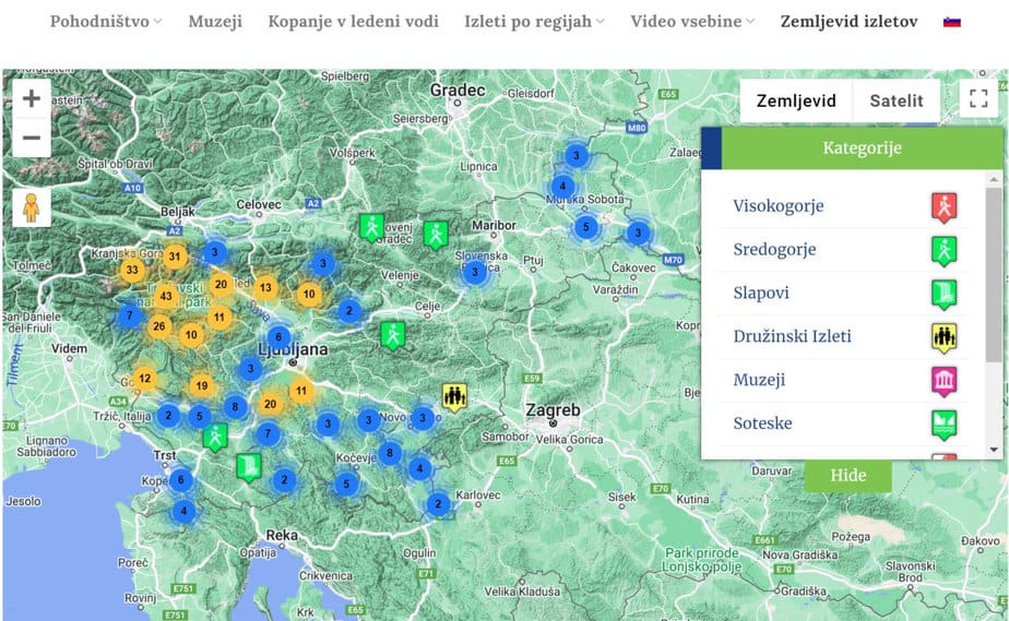 Interaktivni zemljevid Slovenije | V naravo